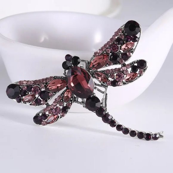Jewelry | New Wing Dragonfly Crystal Rhinestone Clips Brooches | Poshmark
